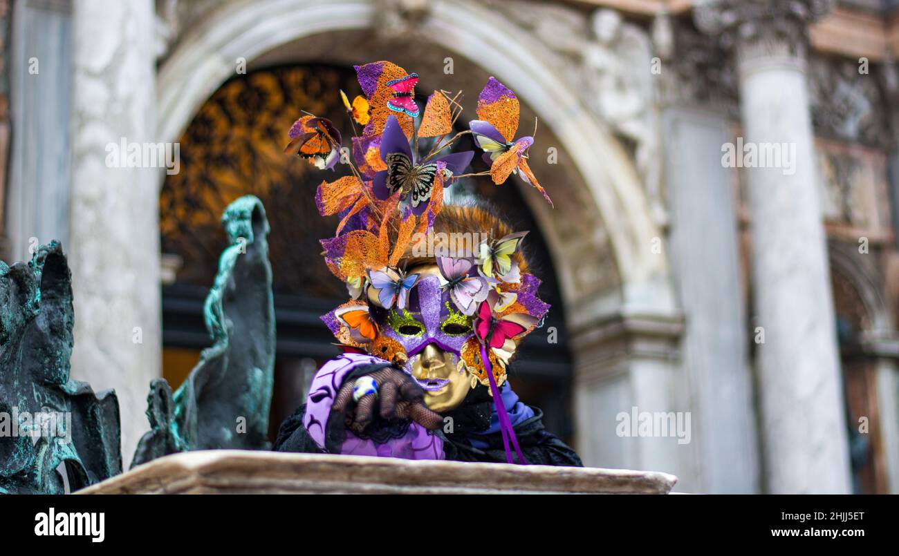 the bright and varied costumes of a crazy carnival mask Stock Photo - Alamy