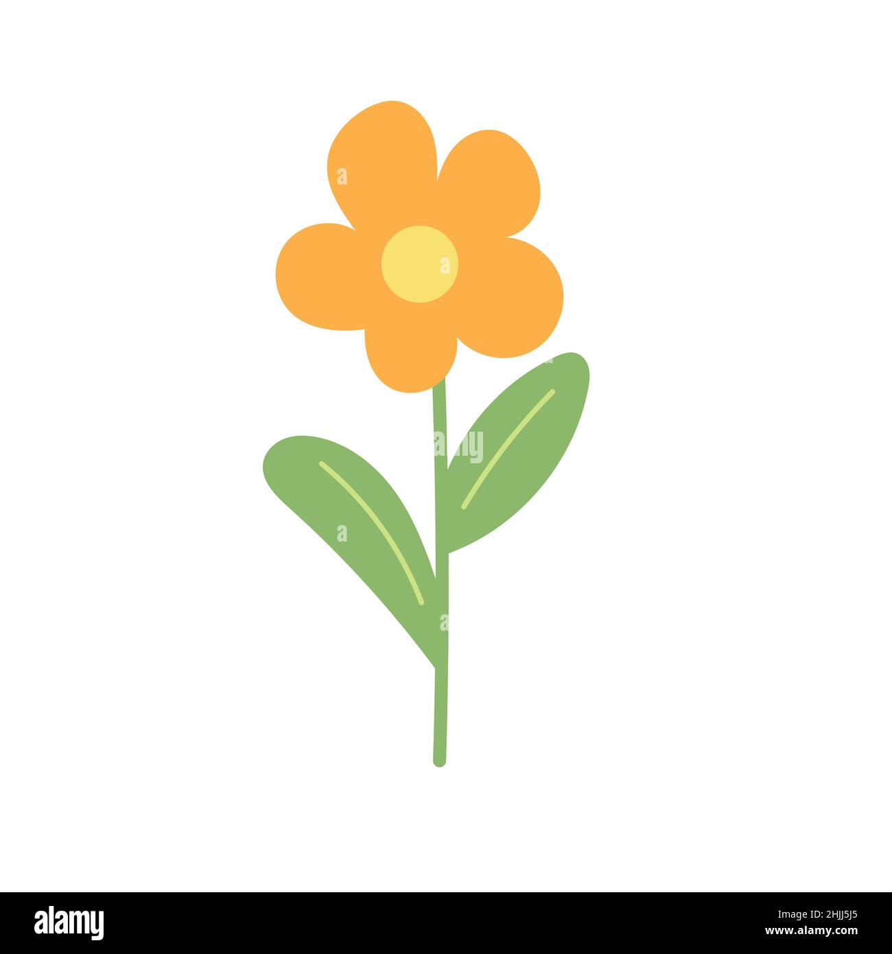 Spring flower growing. Simple vector illustration in cartoom style ...