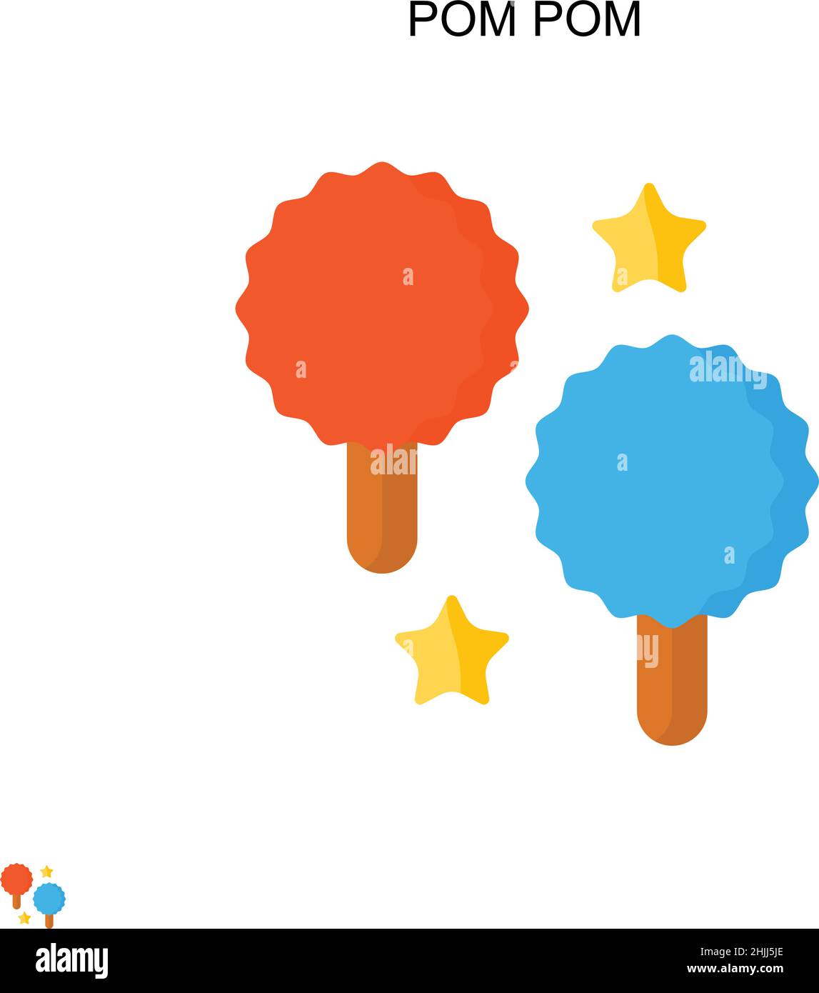 Pom pom Simple vector icon. Illustration symbol design template for web ...