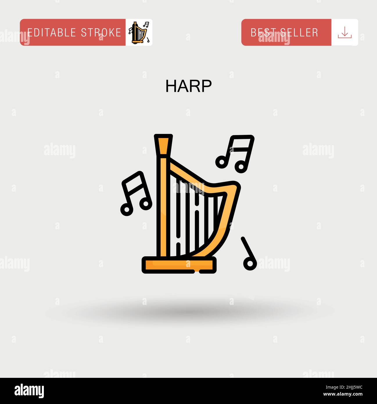 Vintage celtic harp illustration hi-res stock photography and images ...