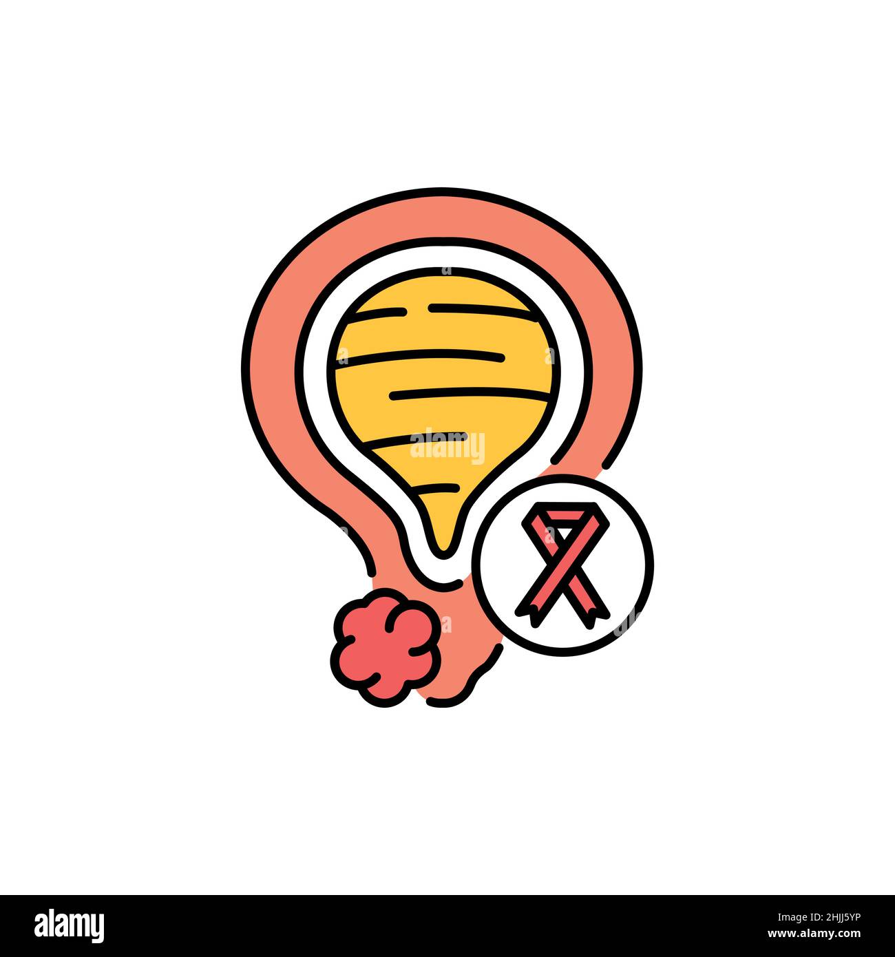 Prostate cancer color line icon. Pictogram for web page, mobile app ...