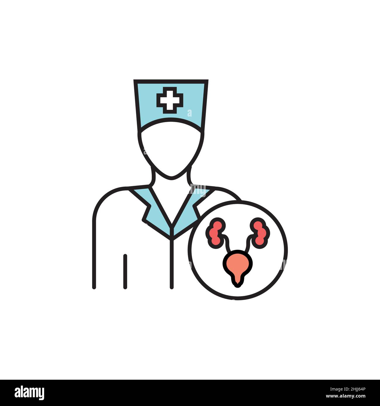 Urologist color line icon. Subject matter expert. Pictogram for web ...
