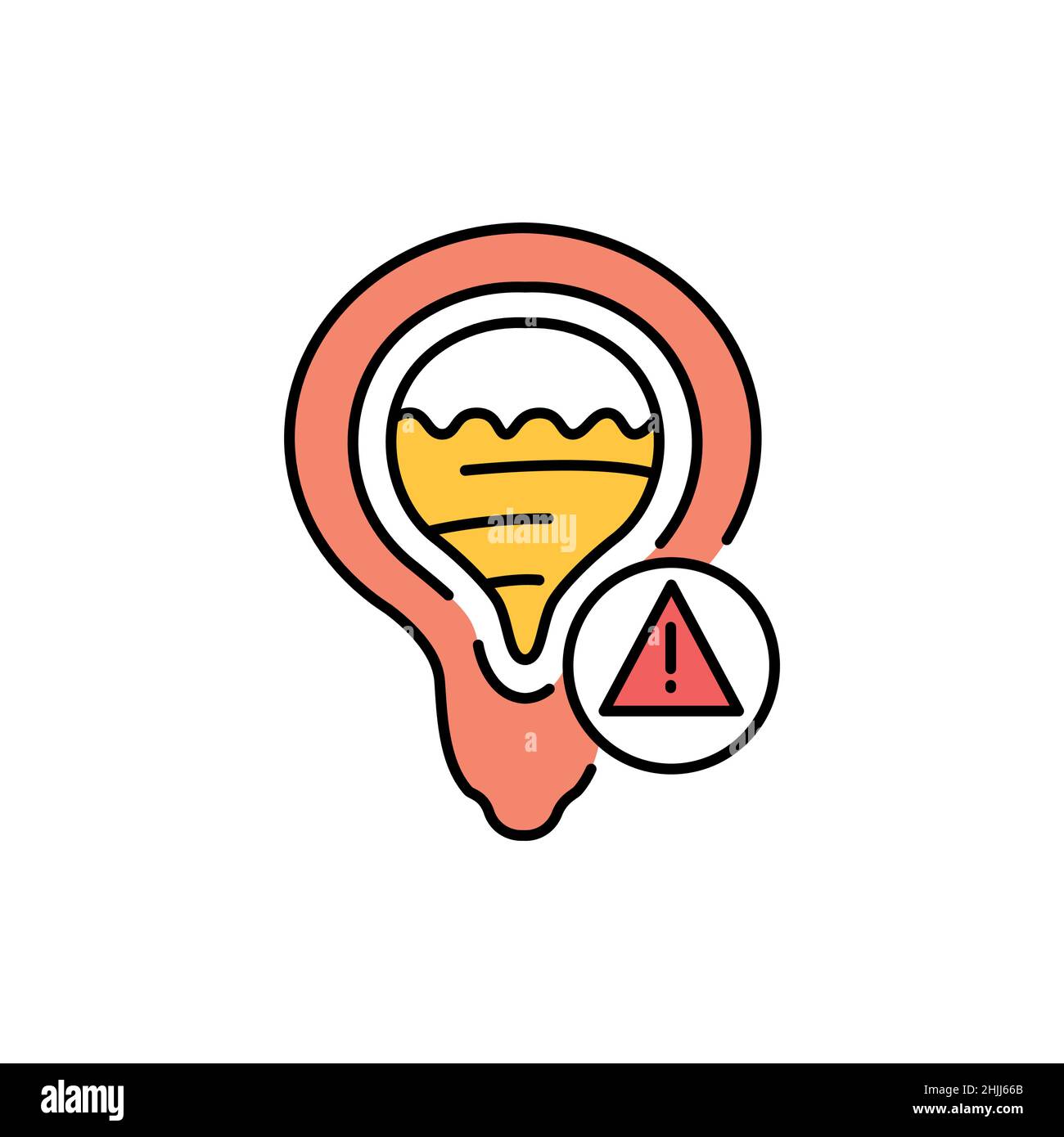 Problems with urination color line icon. Pictogram for web page, mobile ...