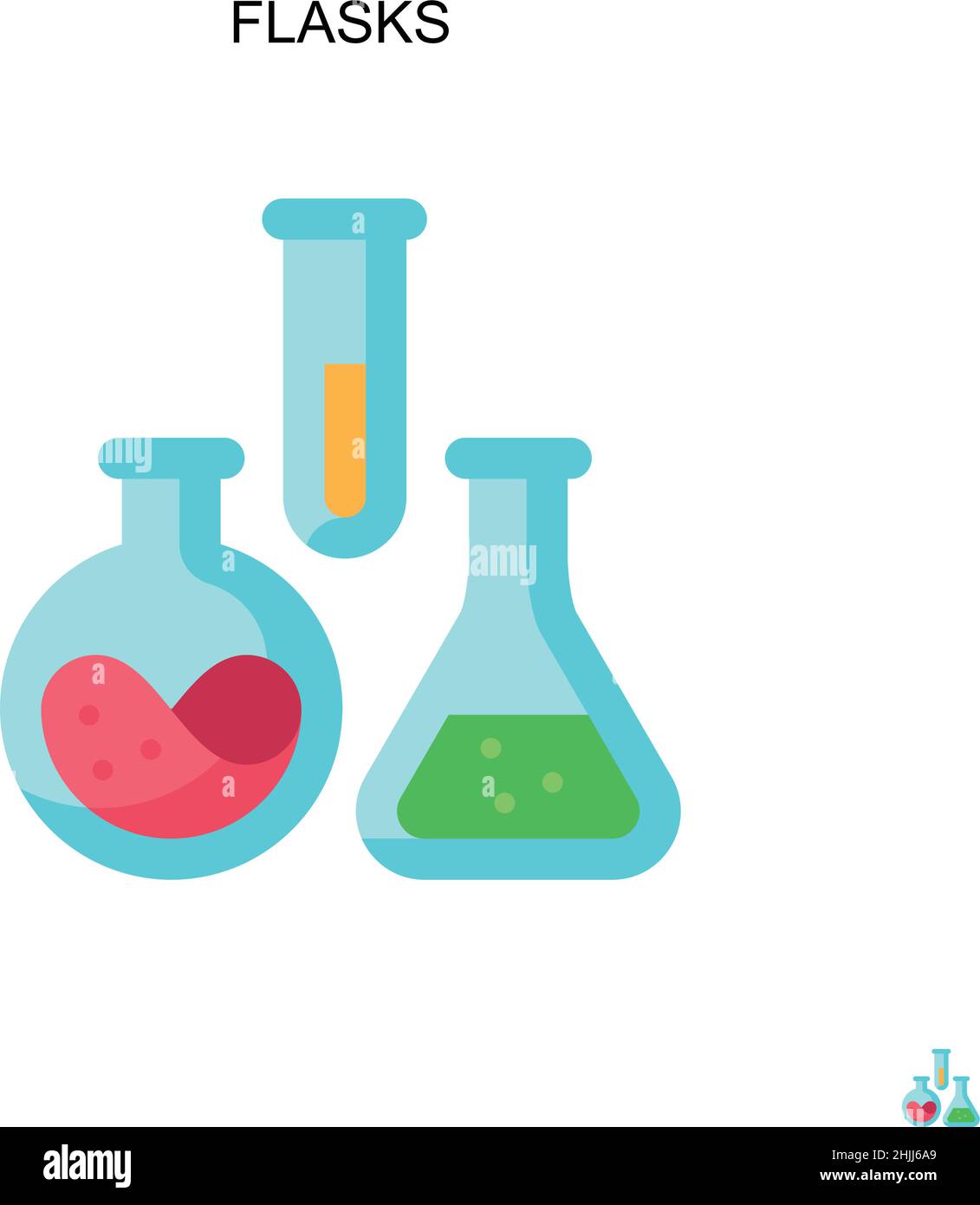 Flasks Simple vector icon. Illustration symbol design template for web ...