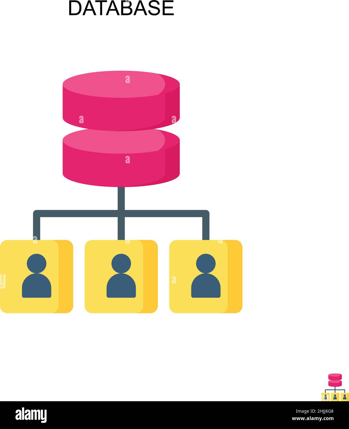 Database Simple vector icon. Illustration symbol design template for ...