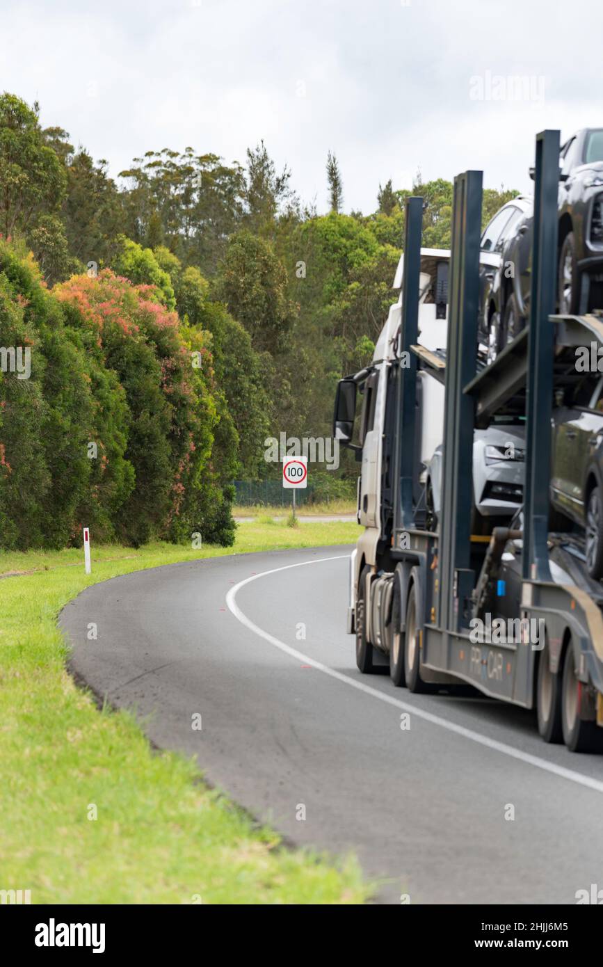 Car carrier tractor hi-res stock photography and images - Alamy