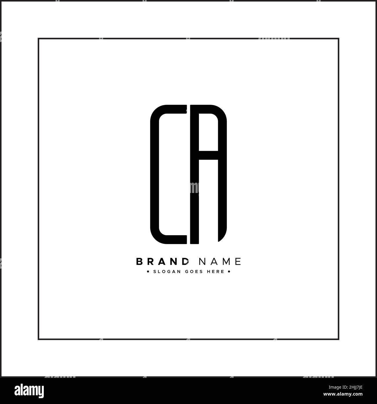 Initial Letter CA Logo - Simple Business Logo for Alphabet C and A ...