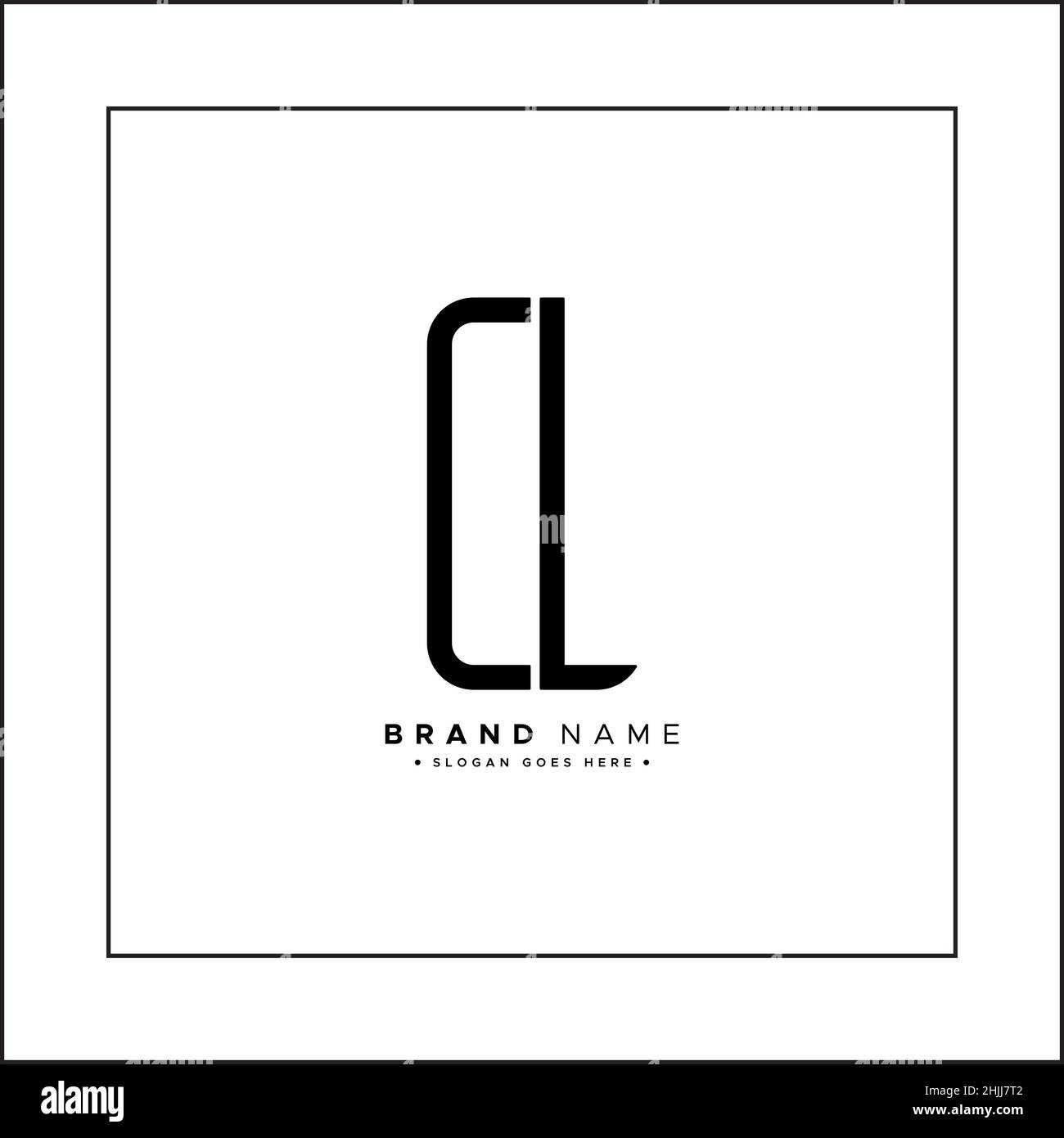 Simple Business Logo for Initial Letter CL - Alphabet Logo Stock Vector ...