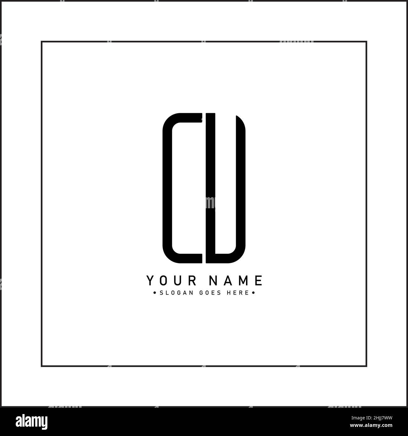 Initial Letter CU Logo - Simple Business Logo for Alphabet C and U ...