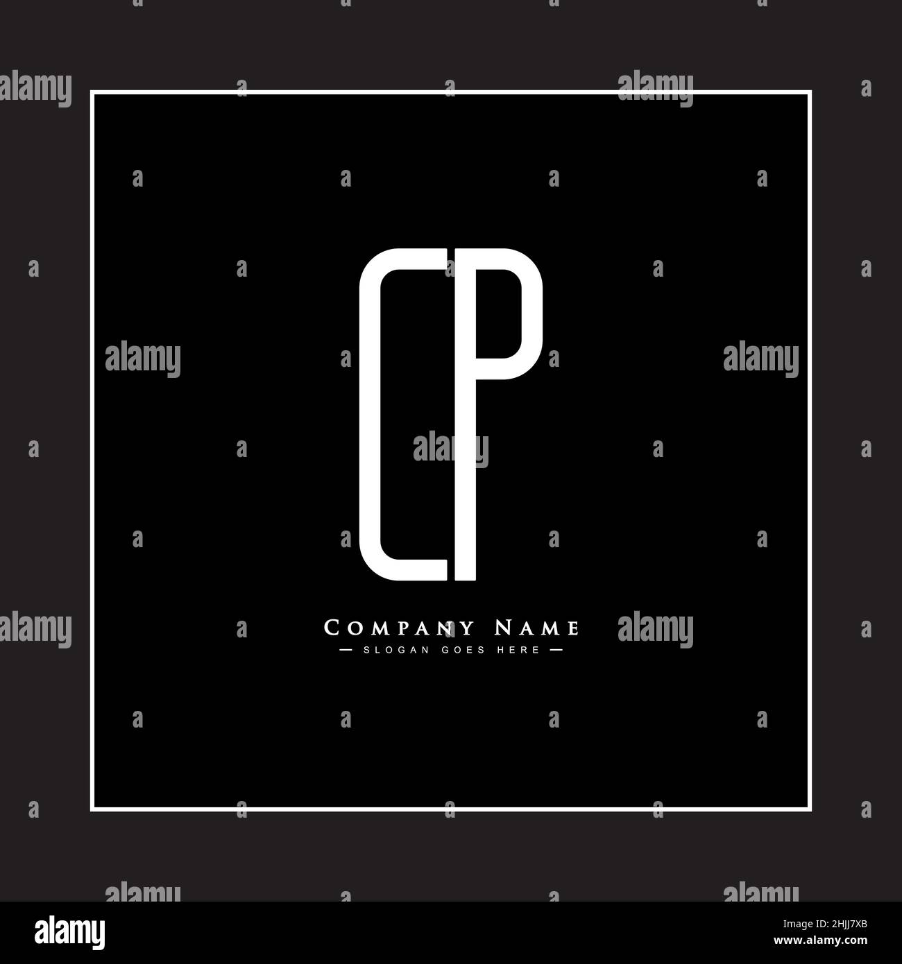 Initial Letter CP Logo - Simple Business Logo for Alphabet C and P ...