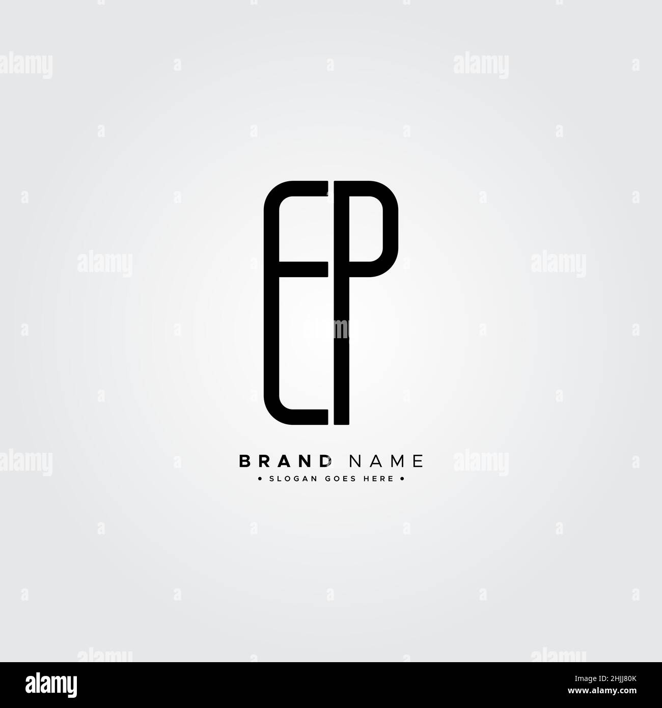 Initial Letter EP Logo - Minimal Business Logo for Alphabet E and P ...