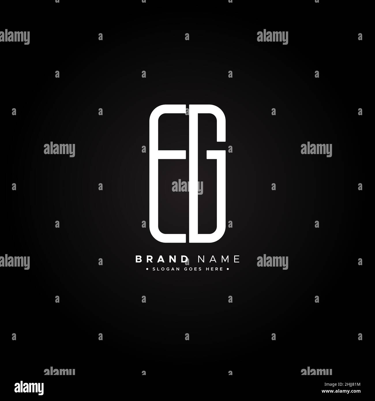 Initial Letter EG Logo - Minimal Business Logo for Alphabet E and G ...