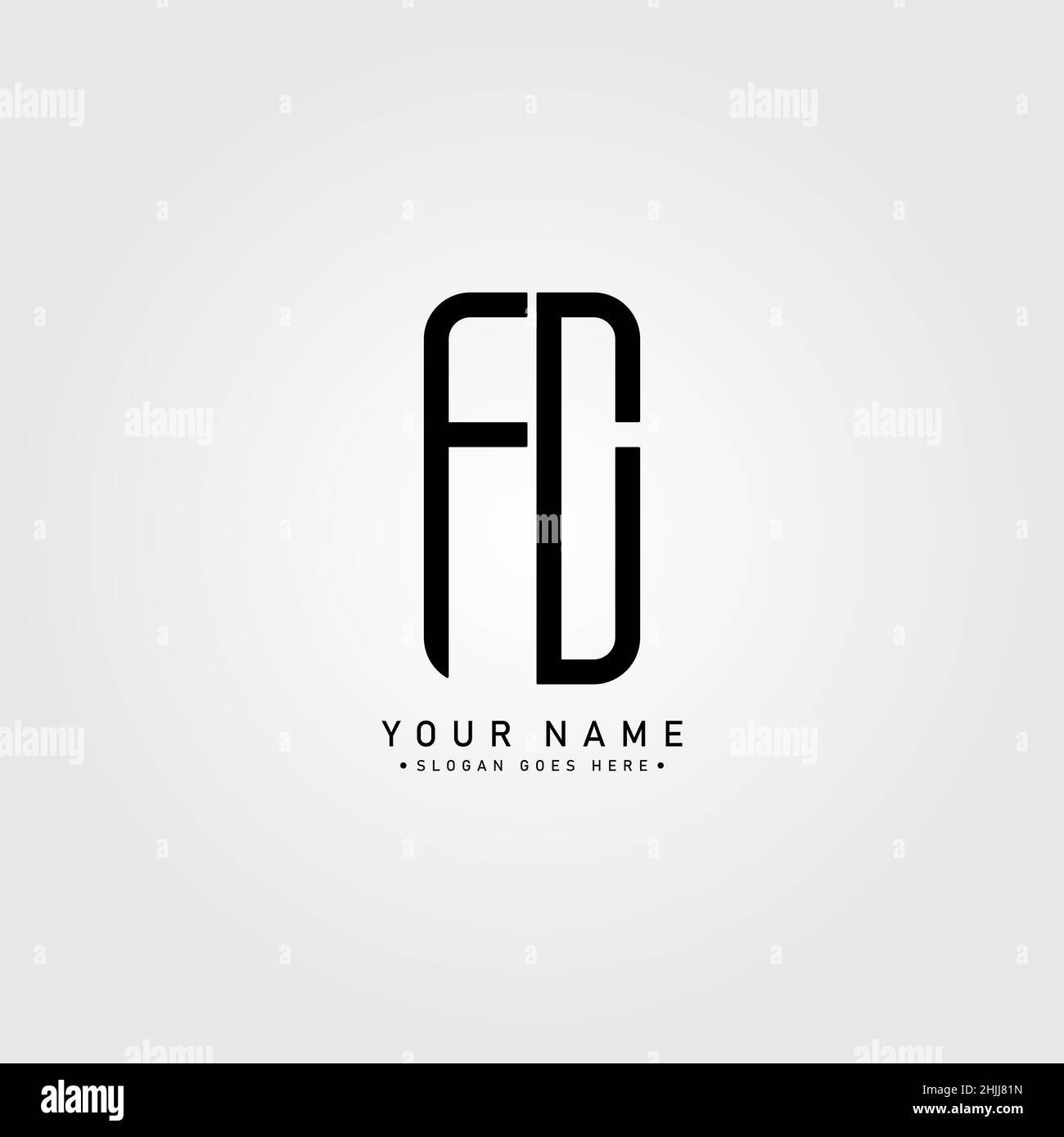 Initial Letter FC Logo - Simple Business Logo for Alphabet F and C ...