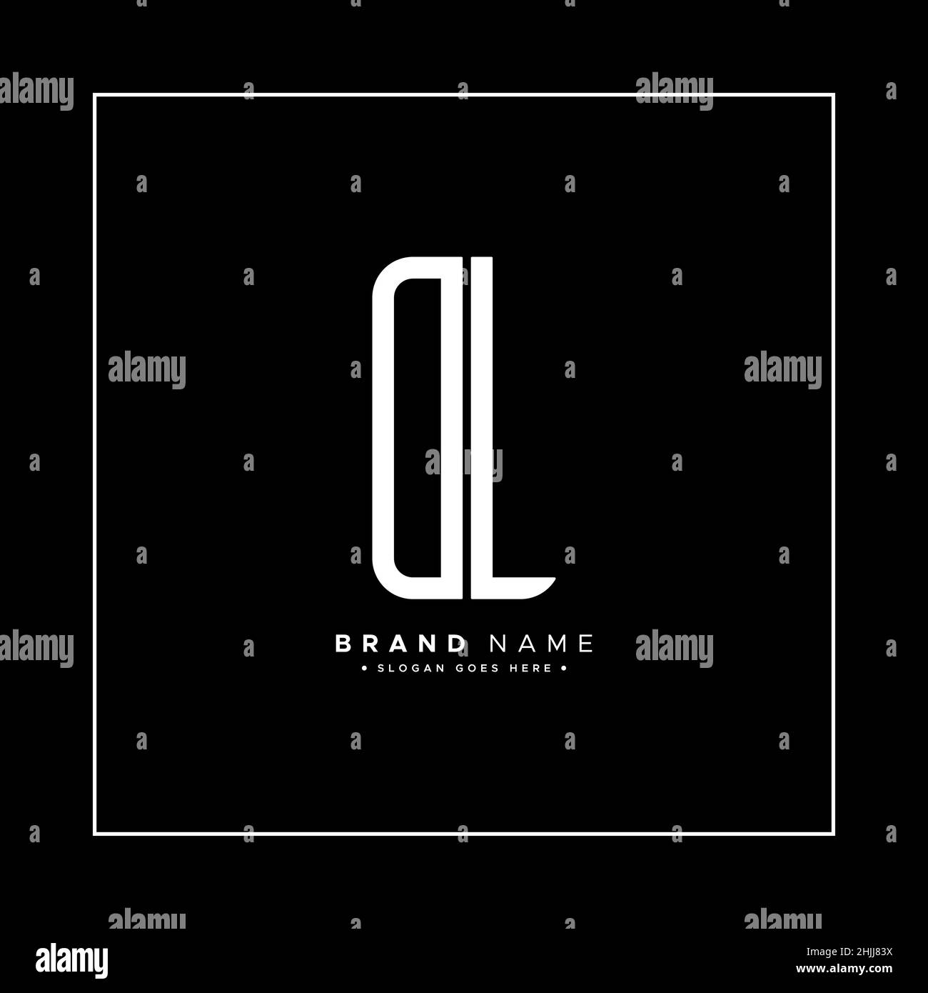 Simple Business Logo for Initial Letter DL - Alphabet Logo Stock Vector ...