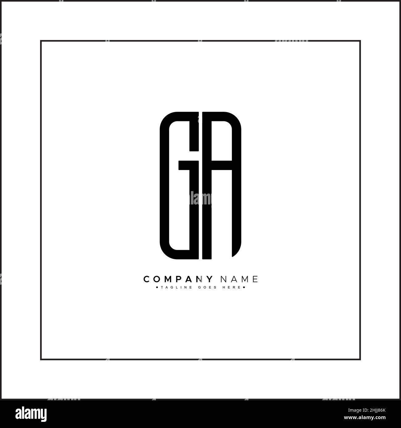 Initial Letter GA Logo - Minimal Business Logo for Alphabet G and A ...