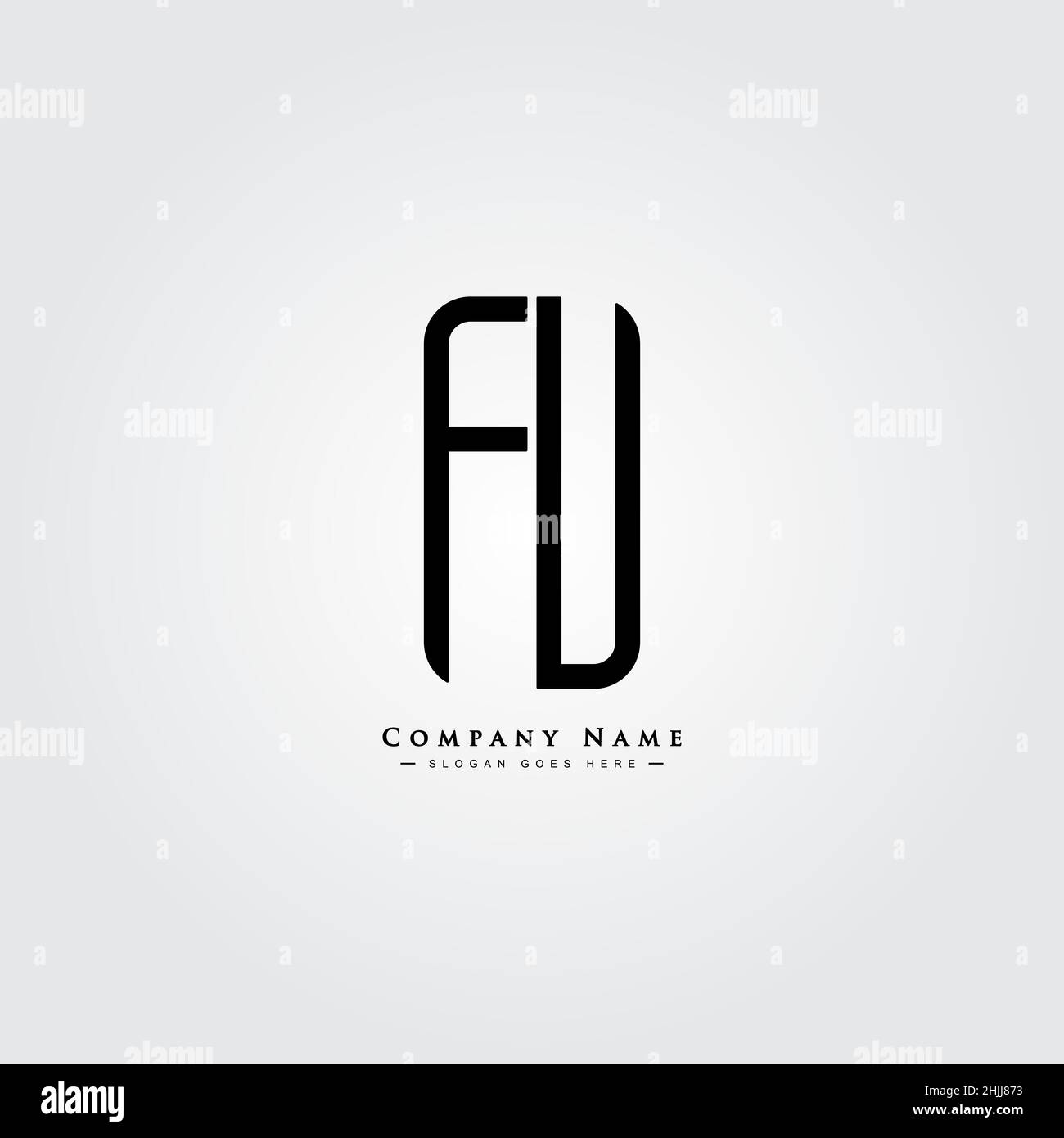 Simple Business Logo for Initial Letter FU - Alphabet Logo Stock Vector ...