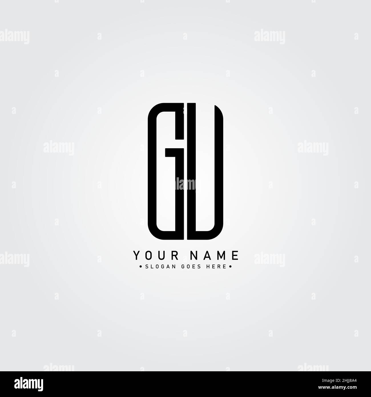 Initial Letter GU Logo - Minimal Business Logo for Alphabet G and U ...