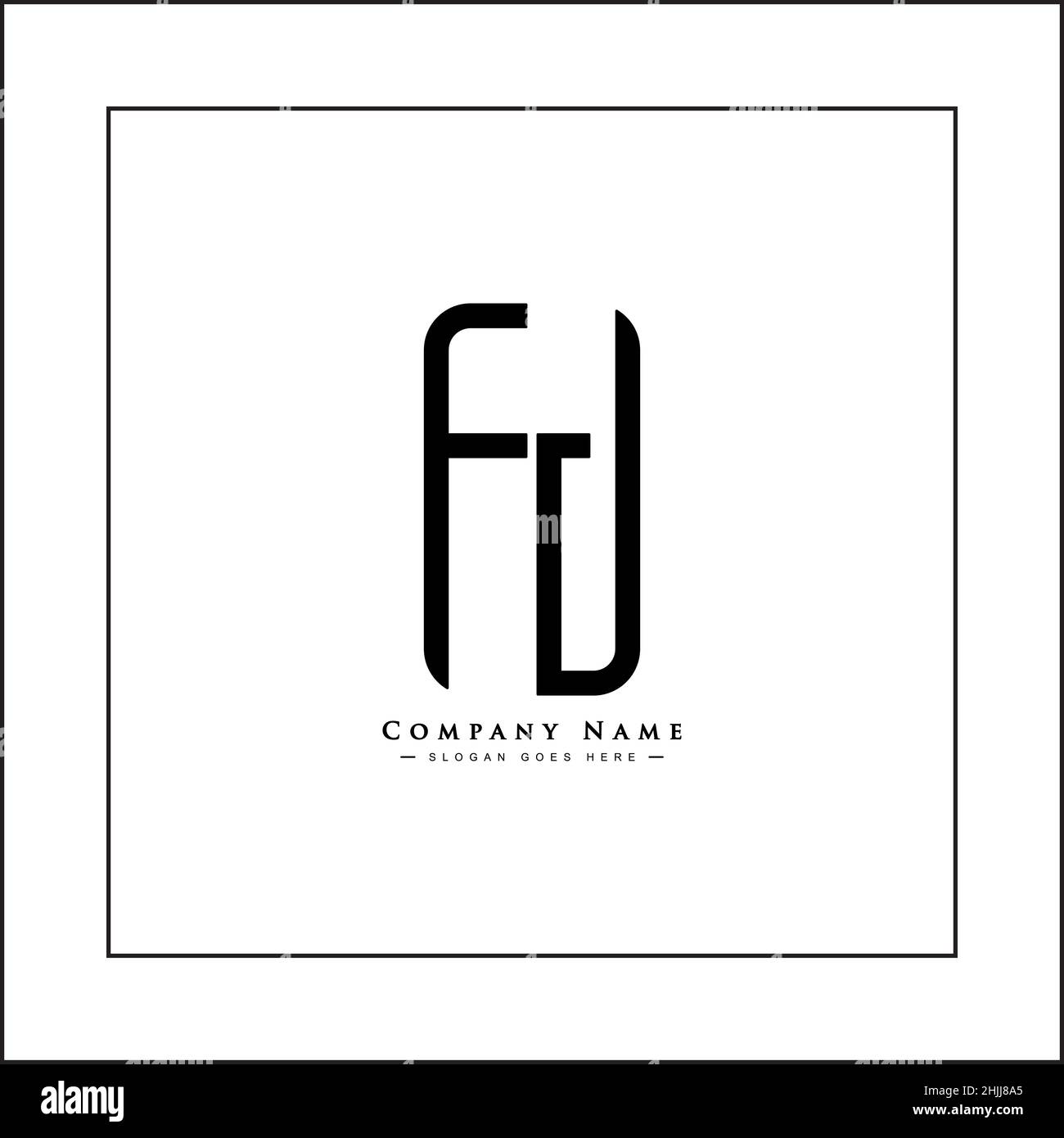 Simple Business Logo for Initial Letter FJ - Alphabet Logo Stock Vector ...