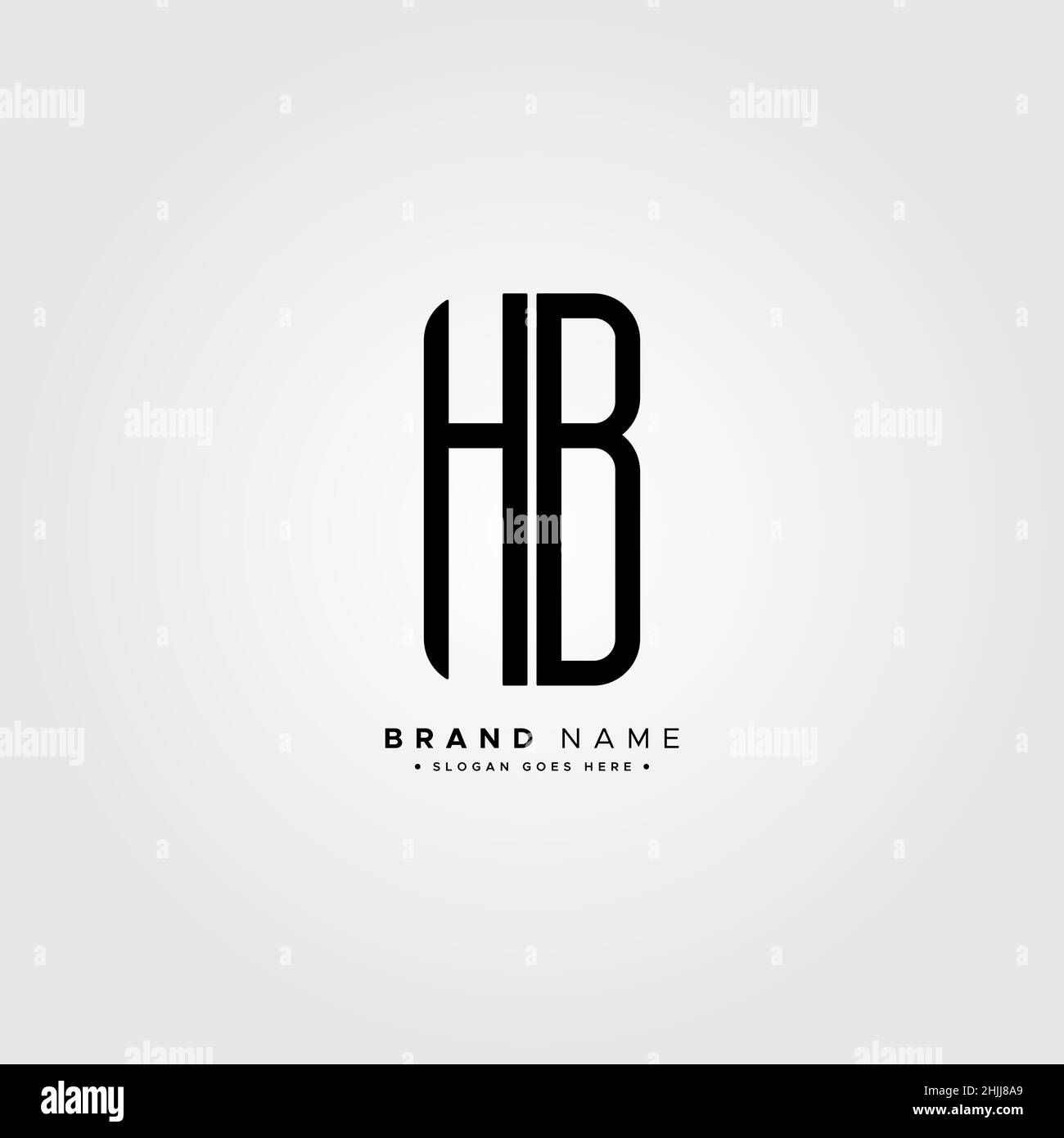 Initial Letter HB Logo - Simple Business Logo for Alphabet H and B ...