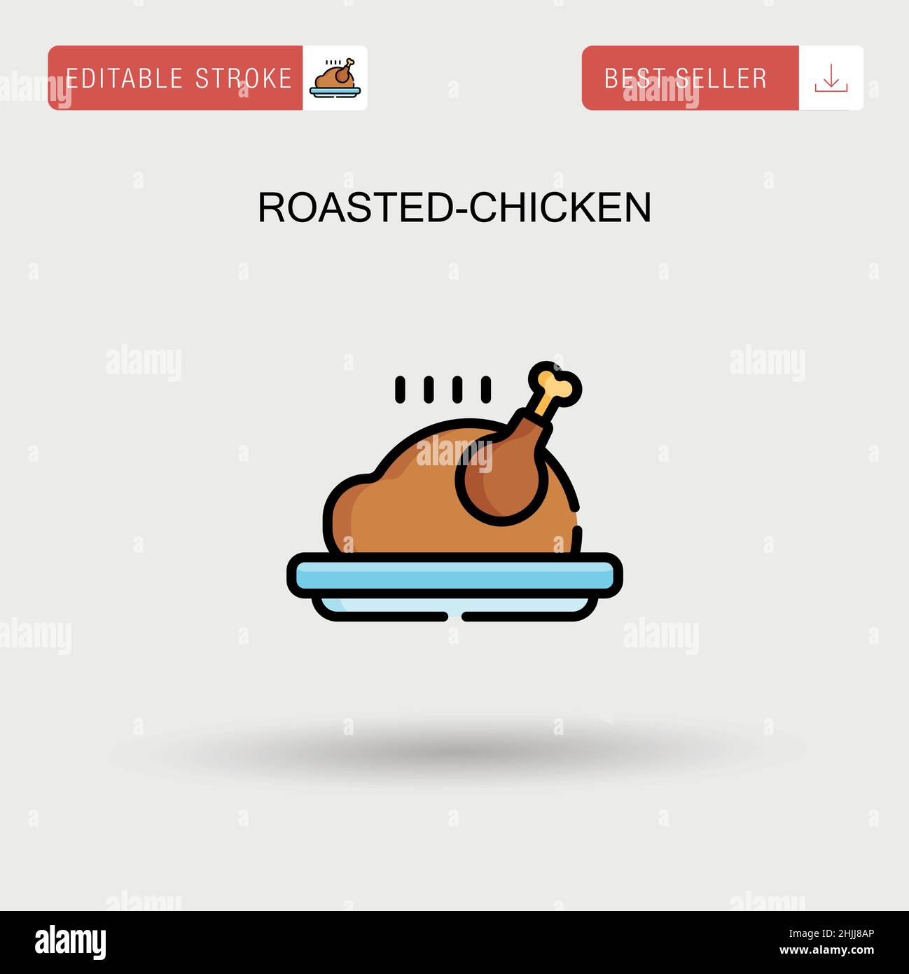 Roasted-chicken Simple vector icon Stock Vector Image & Art - Alamy