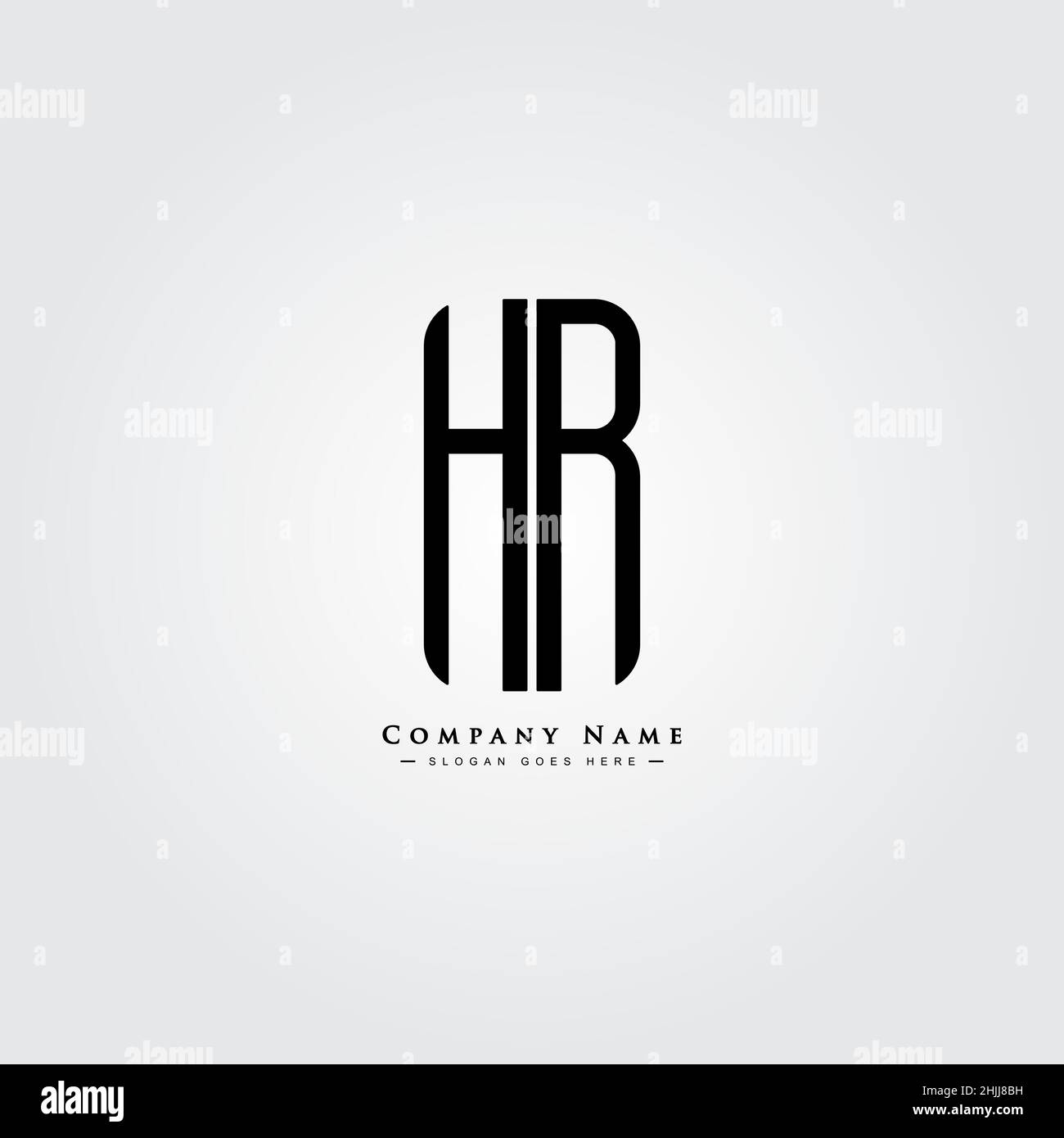 Simple Business Logo for Initial Letter HR - Alphabet Logo Stock Vector ...