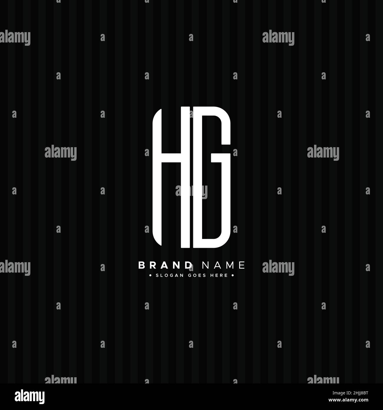 Initial Letter HG Logo - Minimal Business Logo for Alphabet H and G ...
