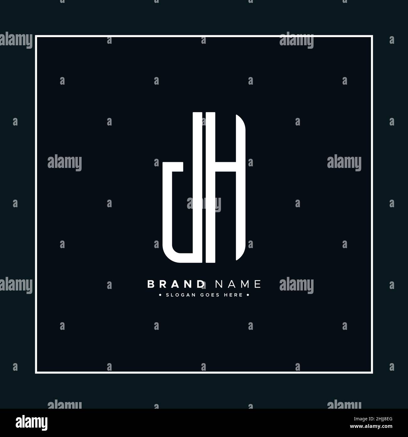 Initial Letter JH Logo - Minimal Business Logo for Alphabet J and H ...