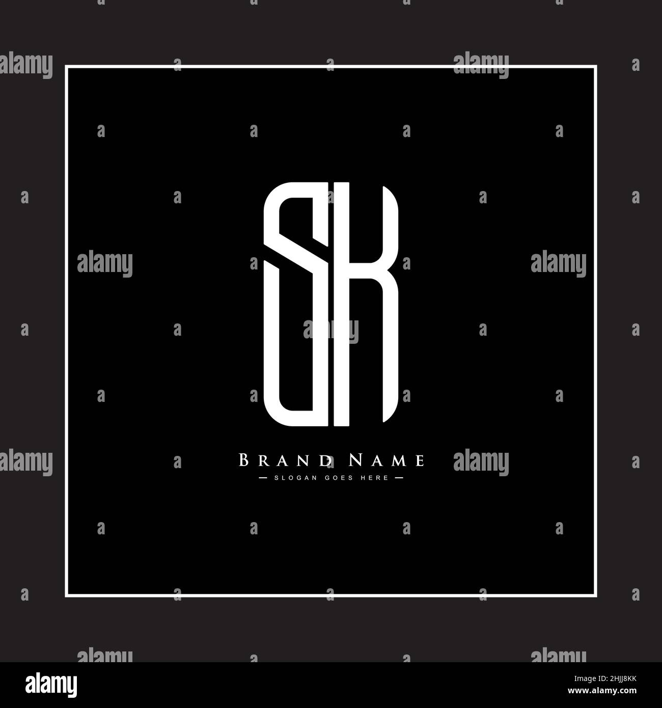 Initial Letter SK Logo - Simple Business Logo for Alphabet S and K ...