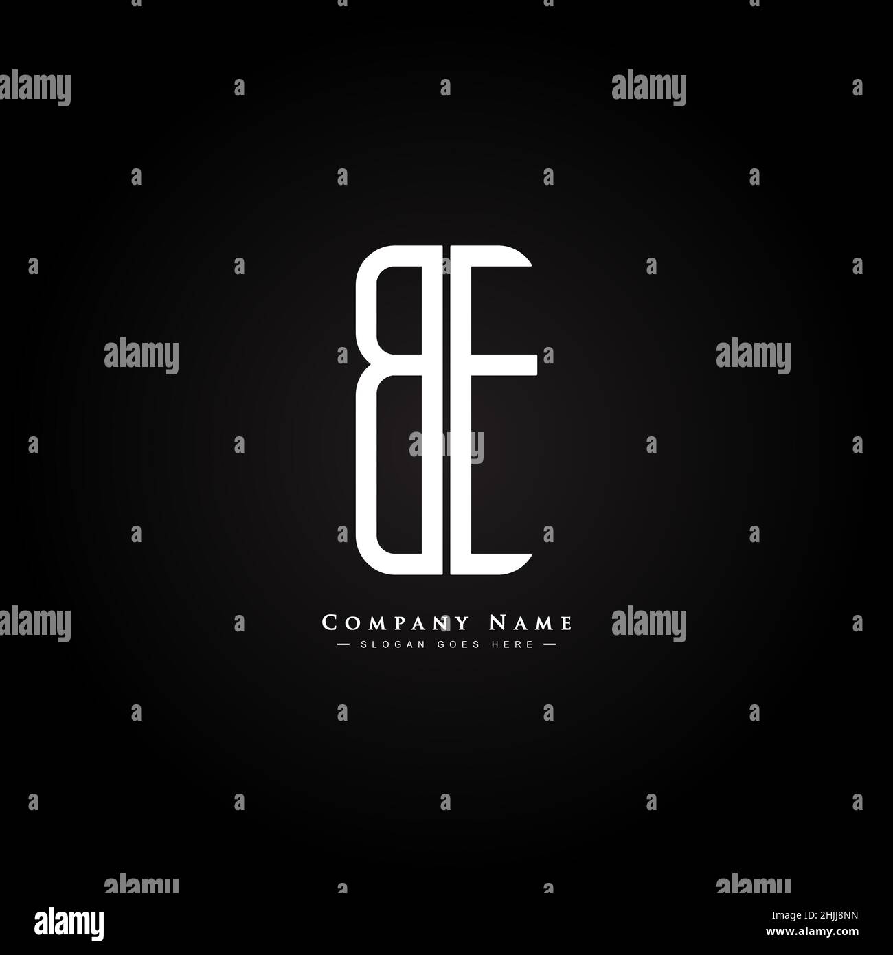 Simple Business Logo for Initial Letter BE - Alphabet Logo Stock Vector ...