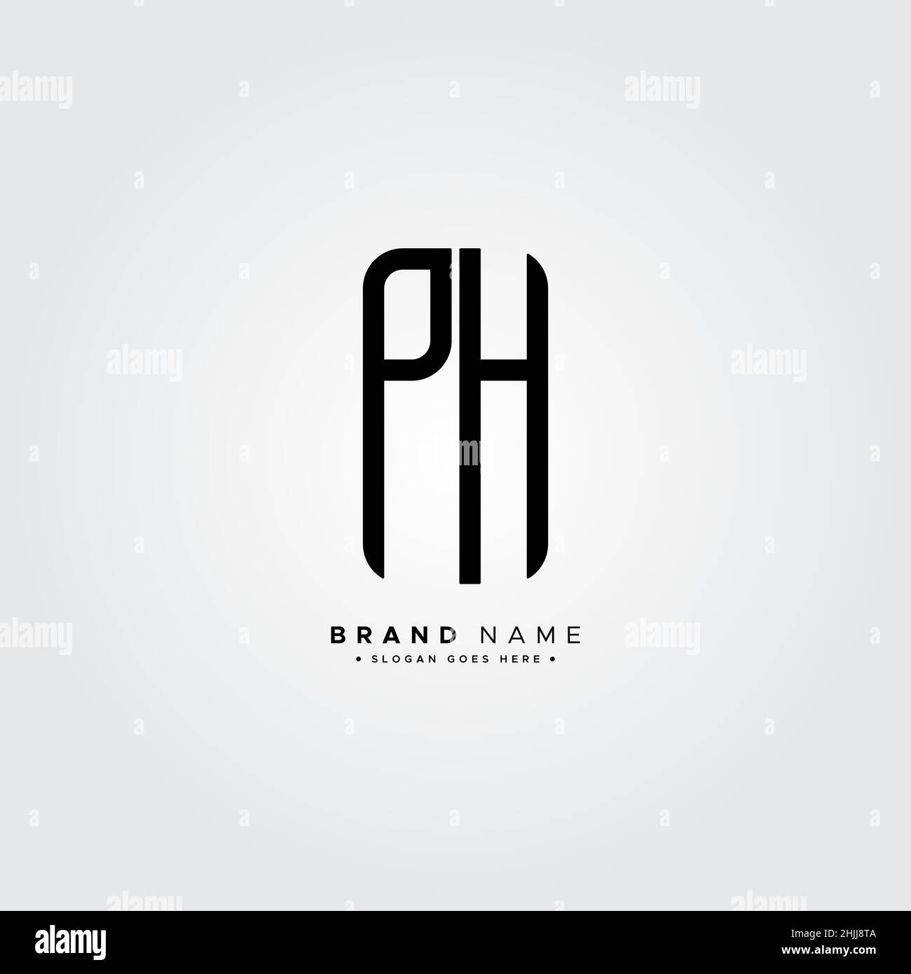 Initial Letter PH Logo - Simple Business Logo for Alphabet P and H ...