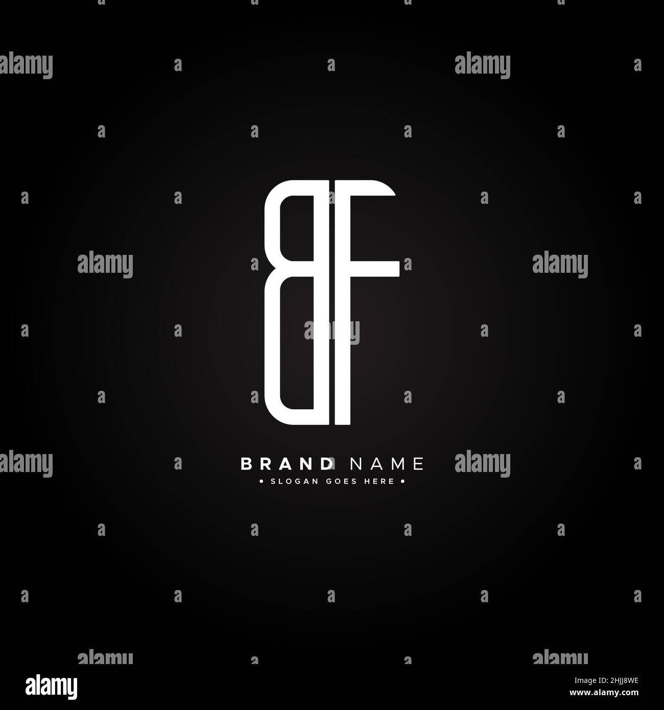 Simple Business Logo for Initial Letter BF - Alphabet Logo Stock Vector ...