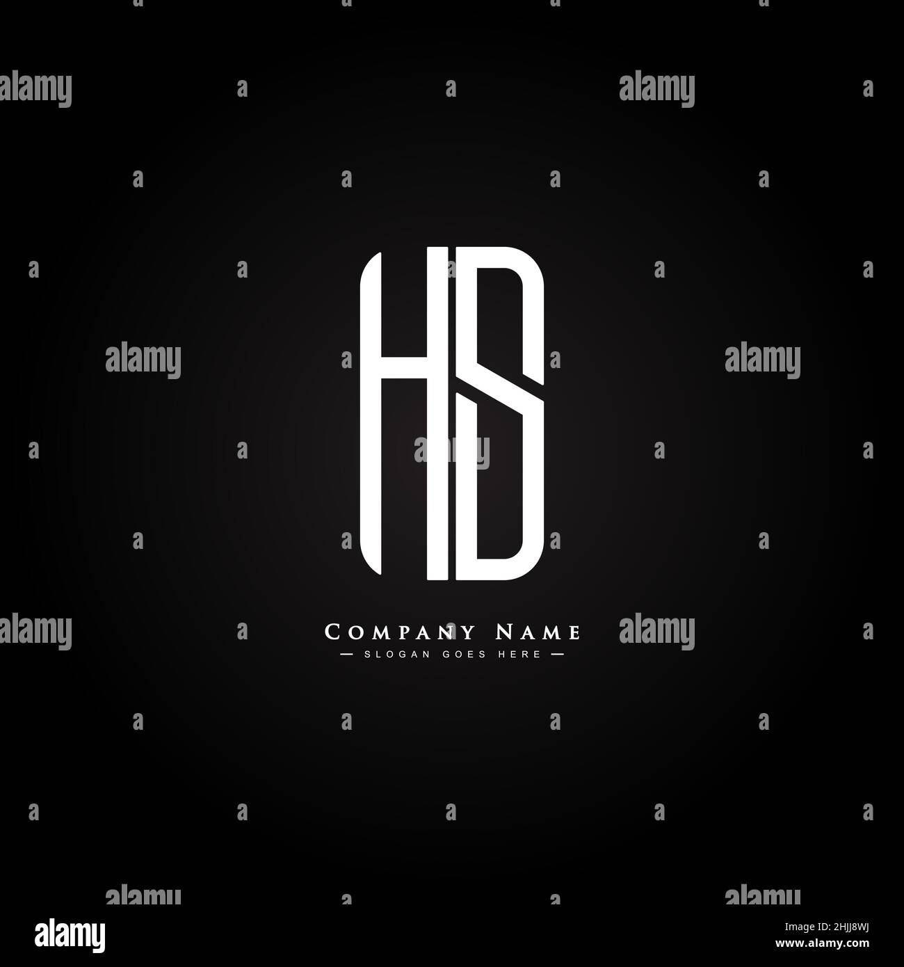 Initial Letter HS Logo - Minimal Business Logo for Alphabet H and S ...