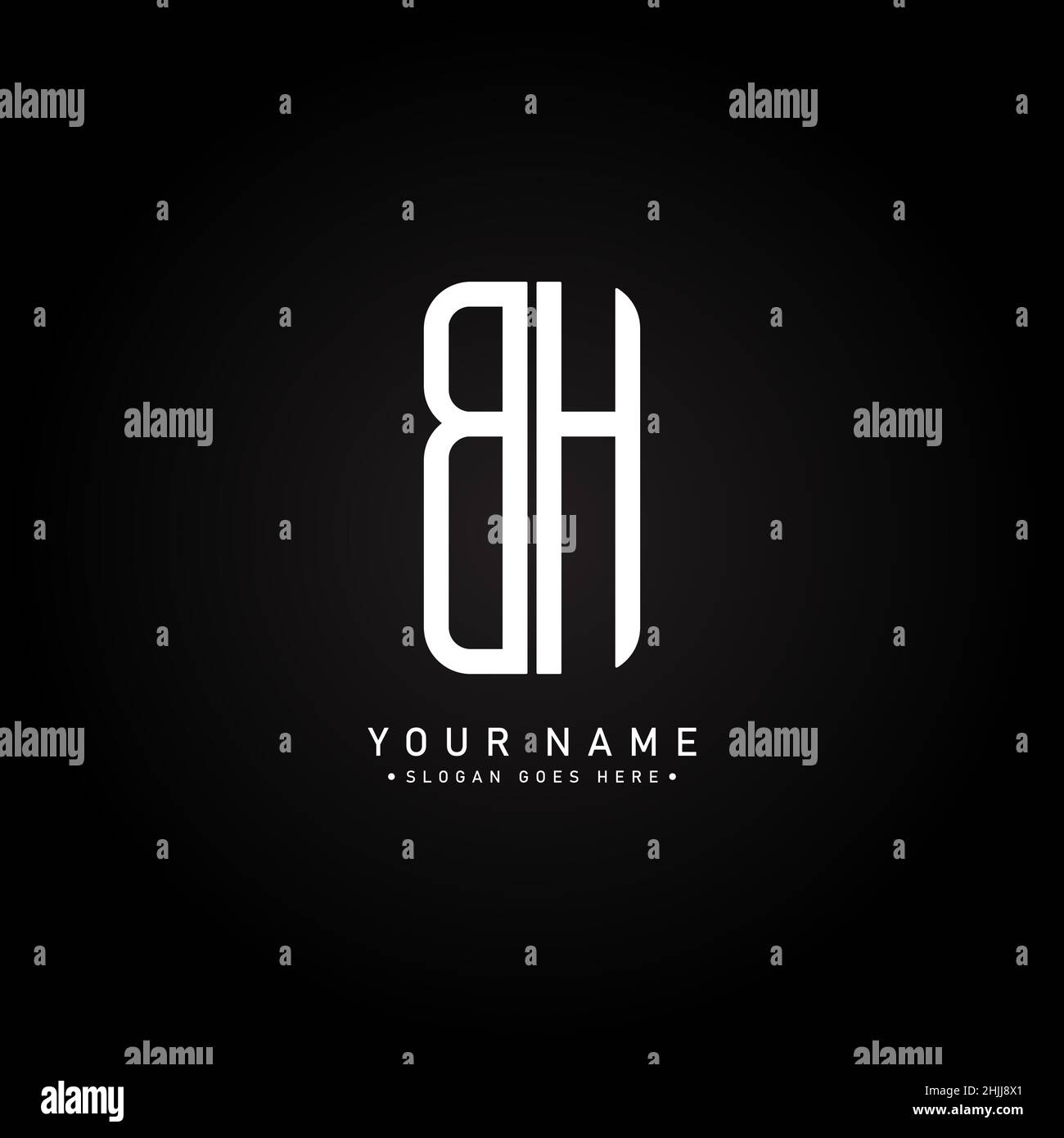 Initial Letter BH Logo - Simple Business Logo for Alphabet B and H ...