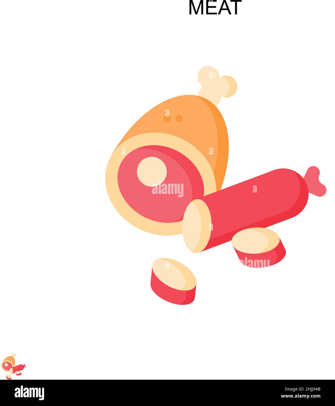 Meat Simple vector icon. Illustration symbol design template for web ...