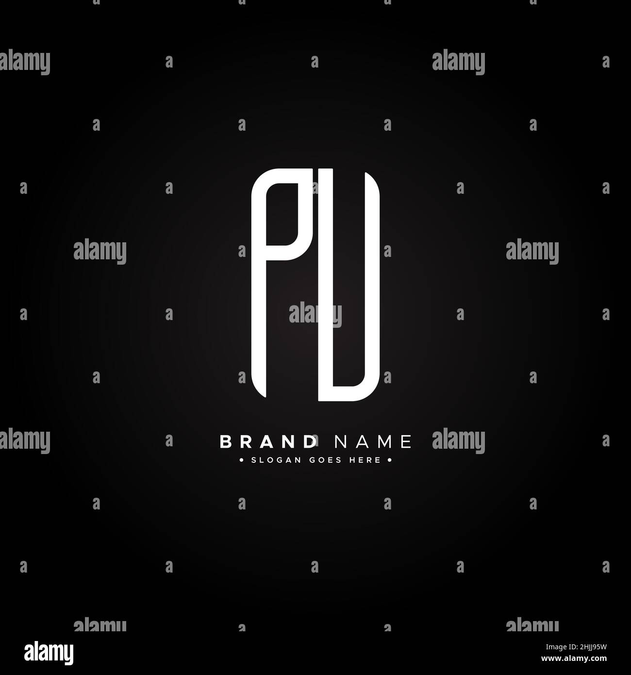Initial Letter PU Logo - Simple Business Logo for Alphabet P and U ...