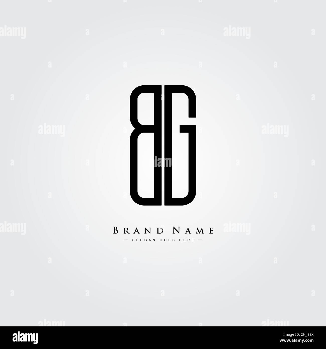 Initial Letter BG Logo - Minimal Business Logo for Alphabet B and G ...