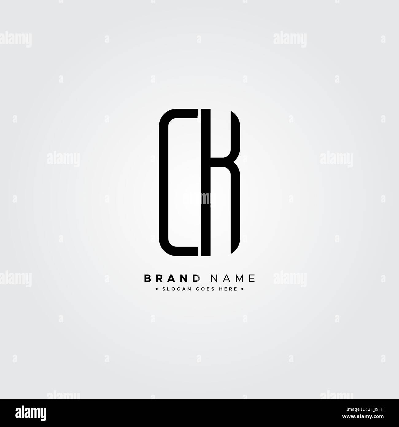 Initial Letter CK Logo - Simple Business Logo for Alphabet C and K ...