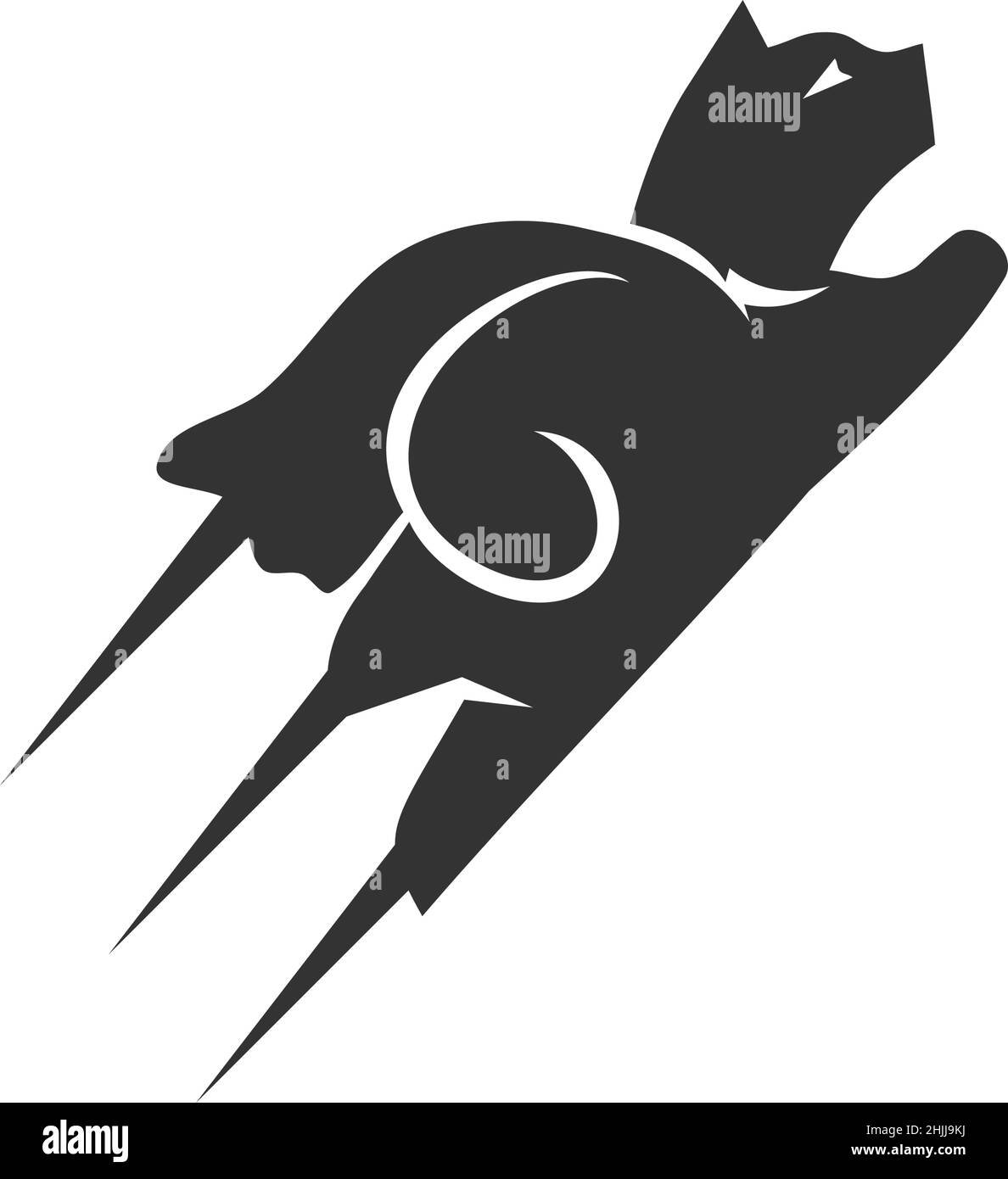 Cat Hero Flying Icon Illustration Brand Identity Stock Vector Image ...