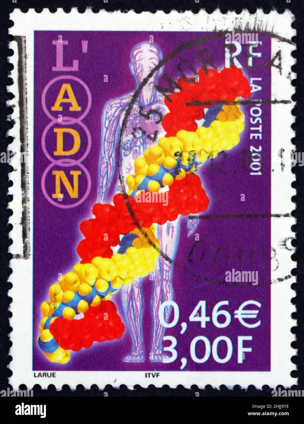 FRANCE - CIRCA 2001: a stamp printed in France dedicated to discovery ...