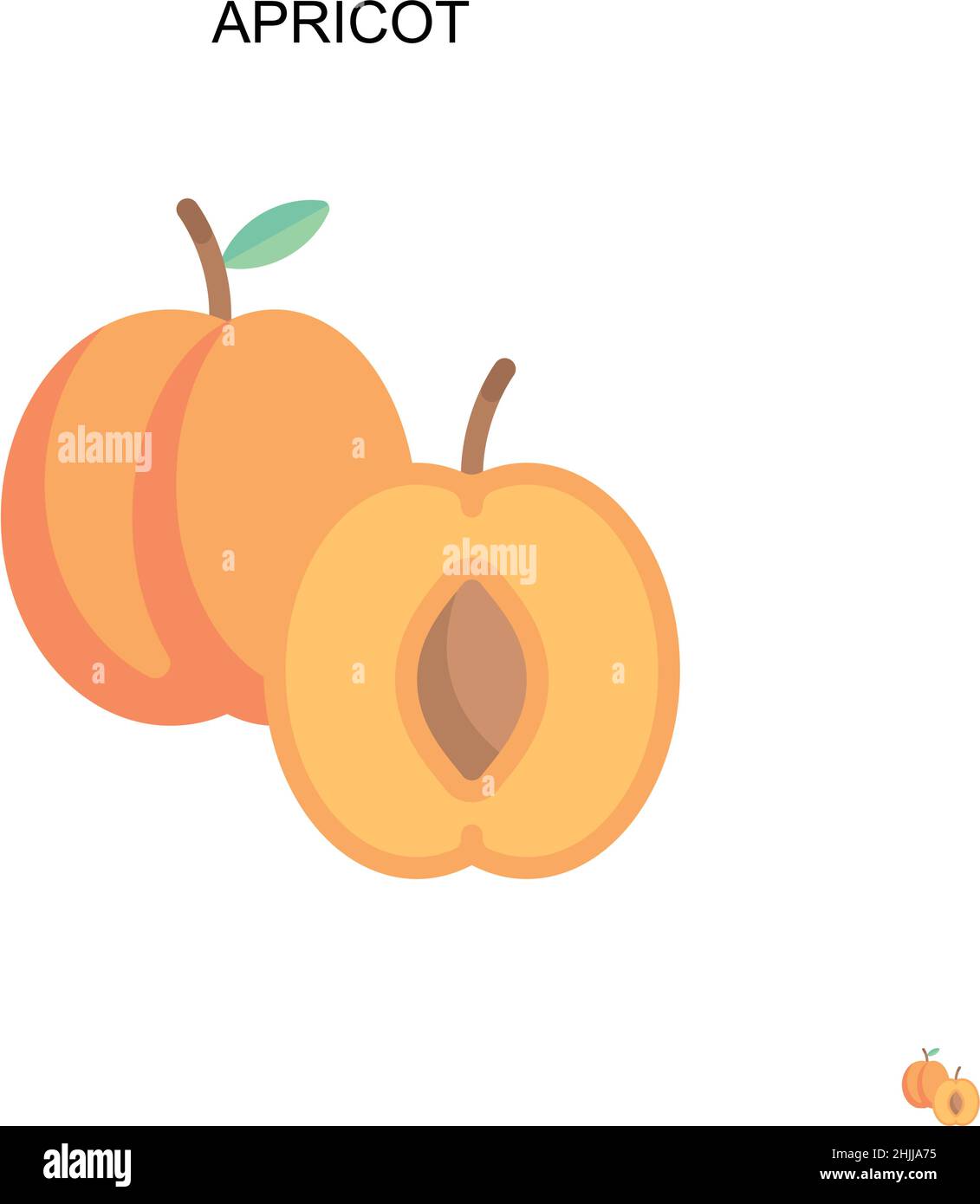 Apricot Simple vector icon. Illustration symbol design template for web ...