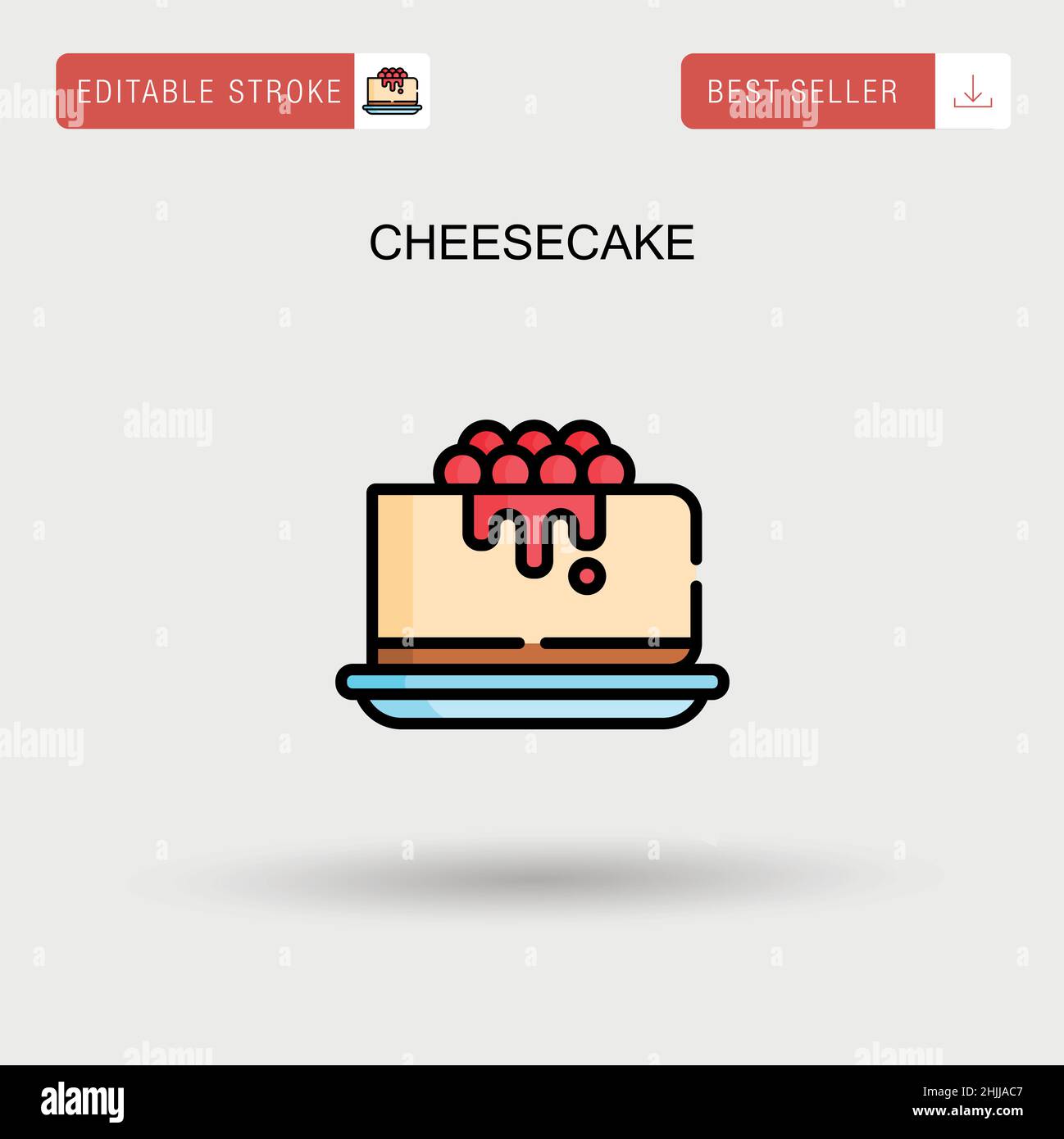 Tasty caramel cheesecake cake Stock Vector Images - Alamy