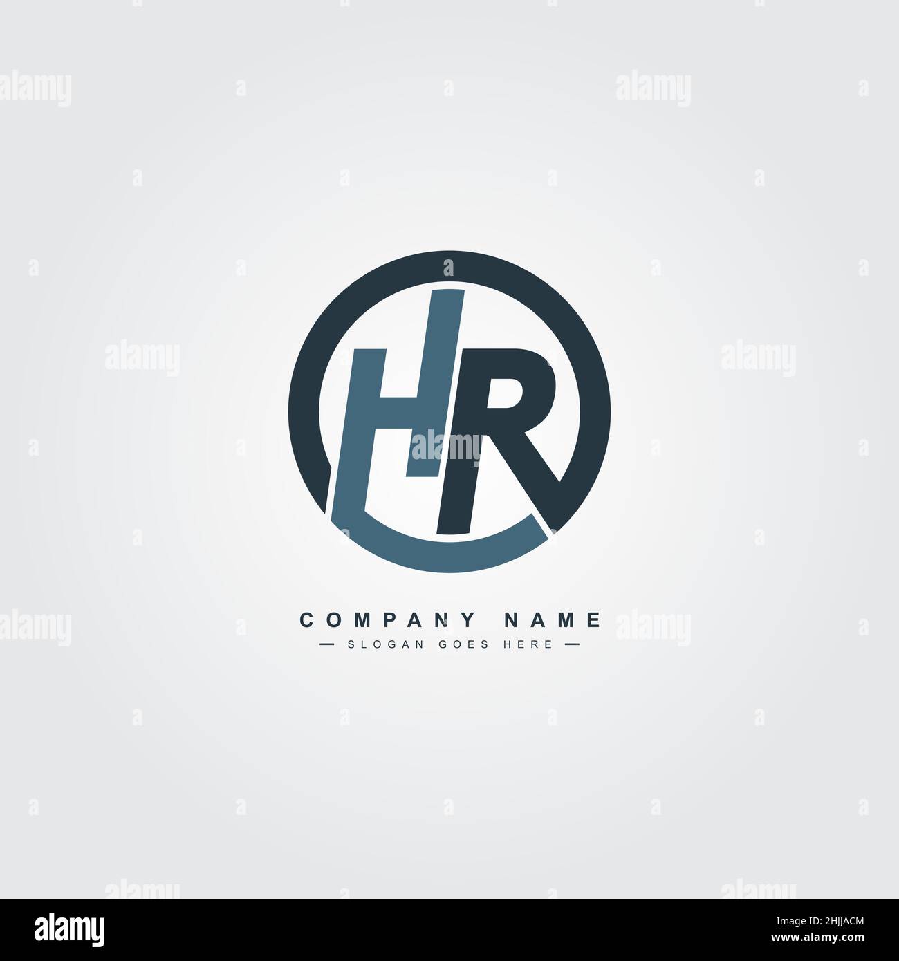 Simple Business Logo for Initial Letter HR - Alphabet Logo Stock Vector ...