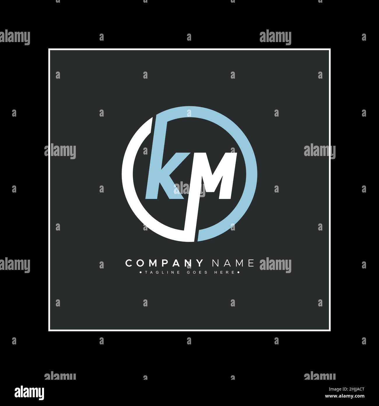 Simple Business Logo for Initial Letter KM - Alphabet Logo Stock Vector ...