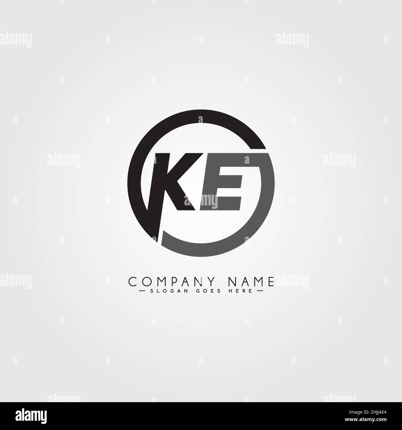 Initial Letter KE Logo - Simple Business Logo for Alphabet K and E ...