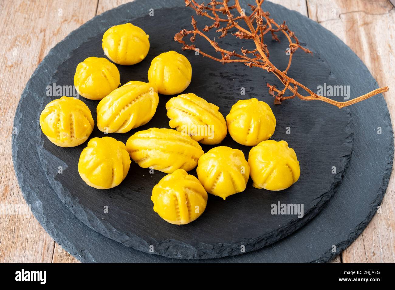 Nastar cake, a sweet cake filled with pineapple jam, is also sometimes ...