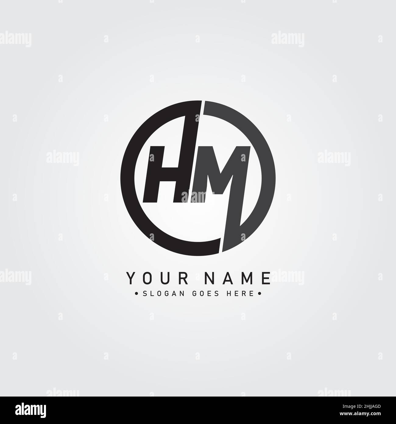 Simple Business Logo for Initial Letter HM - Alphabet Logo Stock Vector ...