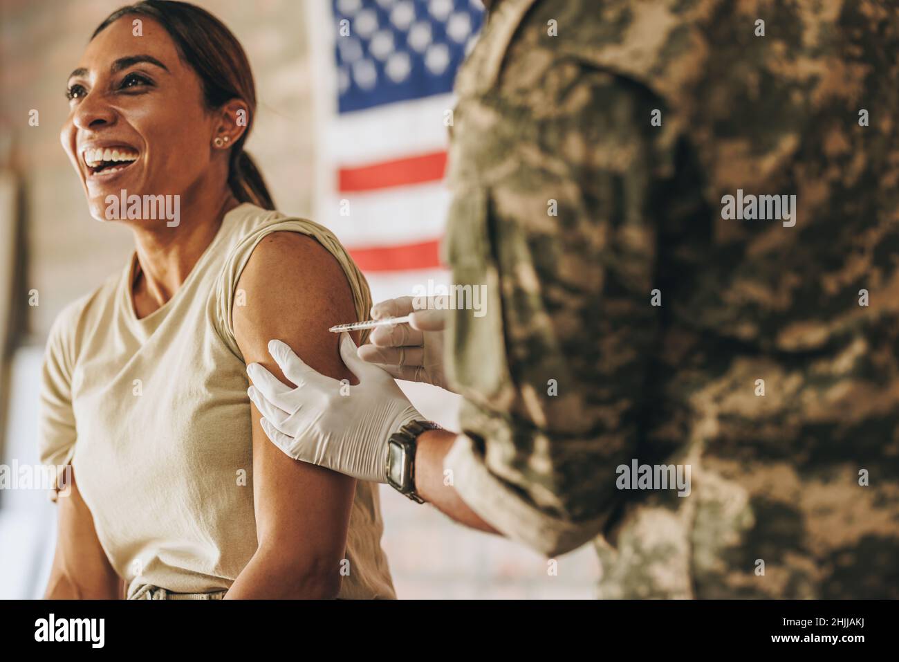 Laughing Soldier With Wife