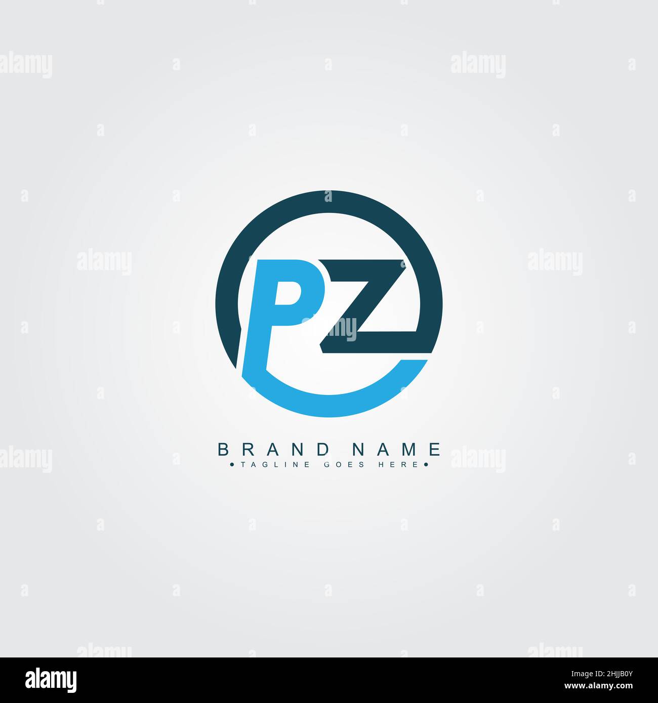 Initial Letter PZ Logo - Minimal Business Logo for Alphabet P and Z ...