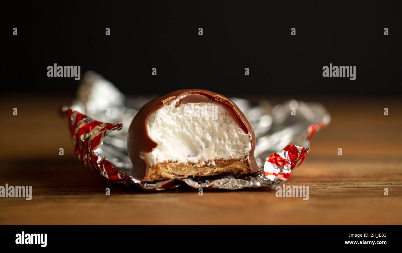 Tunnocks chocolate teacake, a sweet treat made in Scotland Stock Photo ...