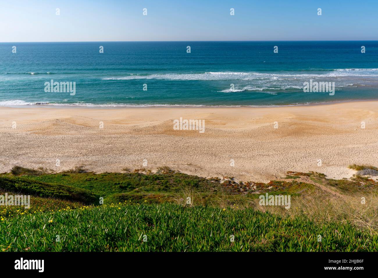 Praia Velha beach in São Pedro de Moel, Portugal, Europe Stock Photo ...